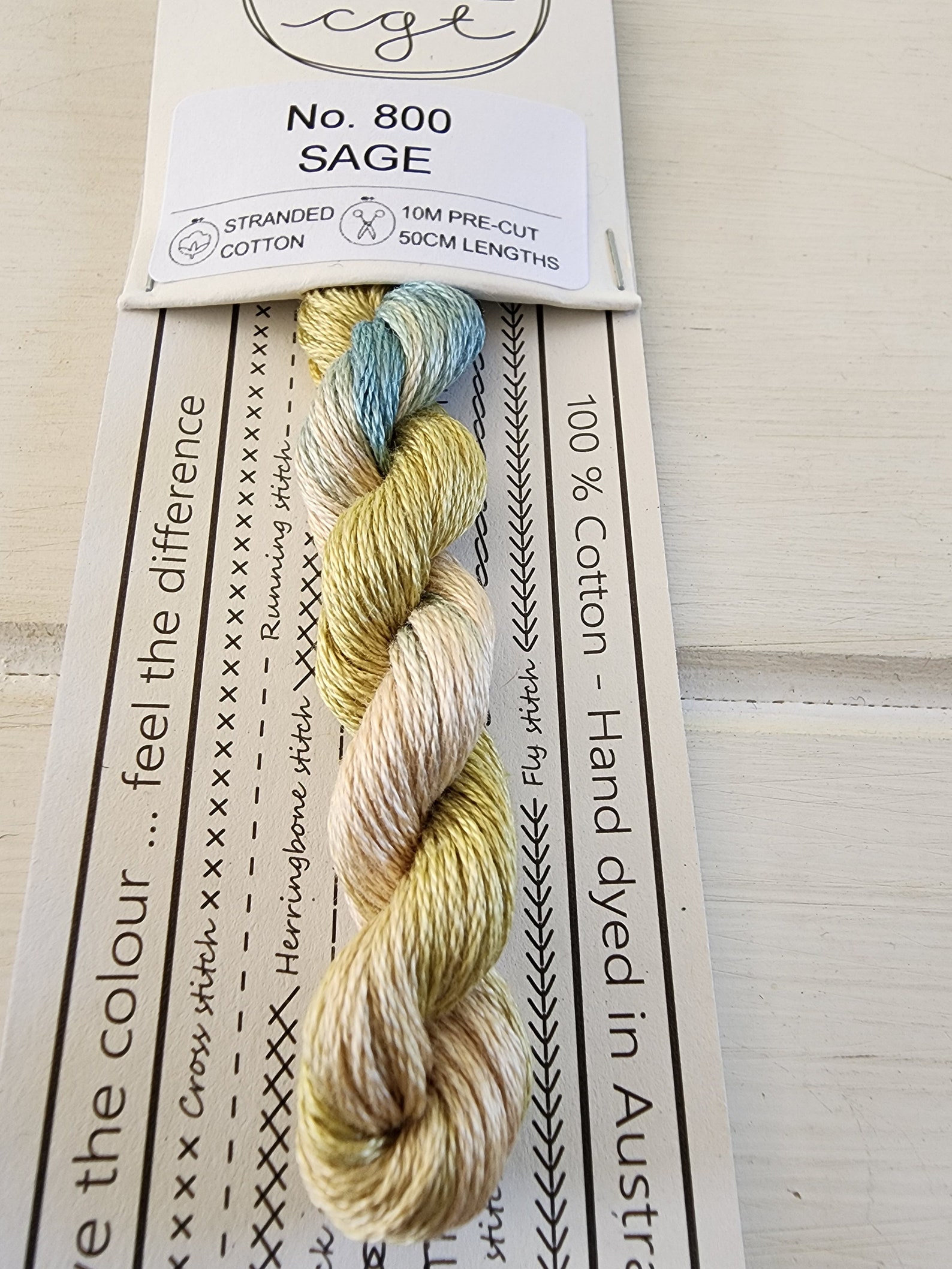 Sage 800 - Cottage Garden Thread 10m Pre Cut 50cm Lengths - Etsy