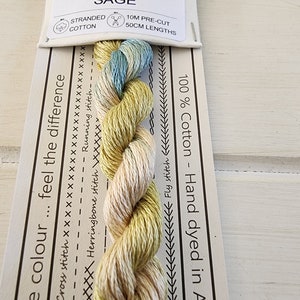 Sage 800 - Cottage Garden Thread 10m Pre Cut 50cm Lengths - Etsy