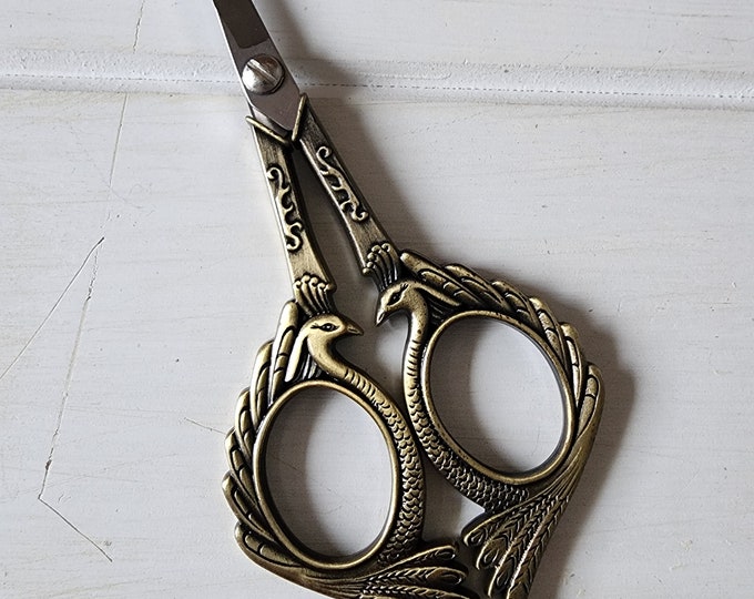 Ornate Swan Handled Embroidery Scissors Antique Bronze - Etsy