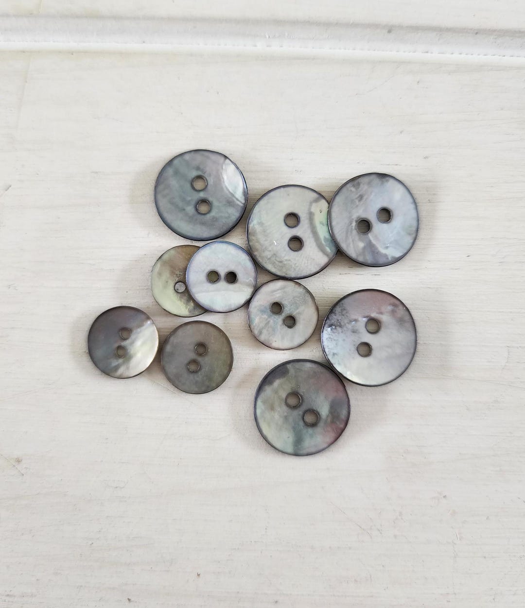 Mother of Pearl Shell Buttons 2 Sizes Pack of 10 - Etsy