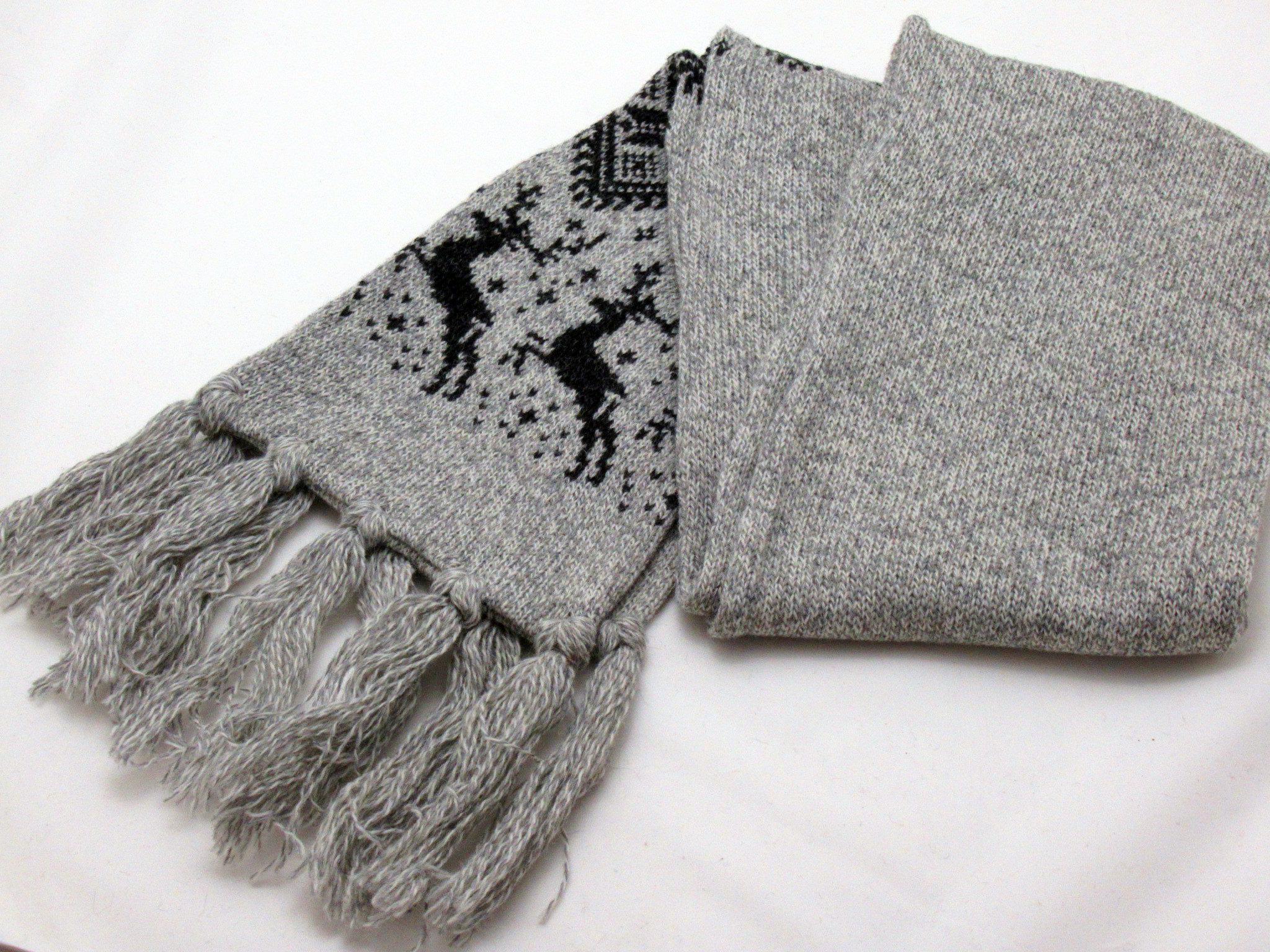 Knitted Long Warm Winter Scarf, Handmade With Double-sided Scandinavian ...