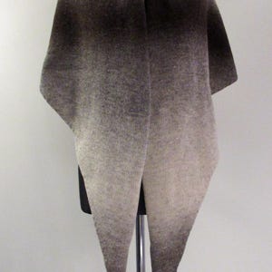 Knitted Triangle Warm Winter Shawl, Handmade With Kauni Brown Gradient ...