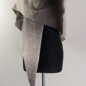 Knitted Triangle Warm Winter Shawl, Handmade With Kauni Brown Gradient ...
