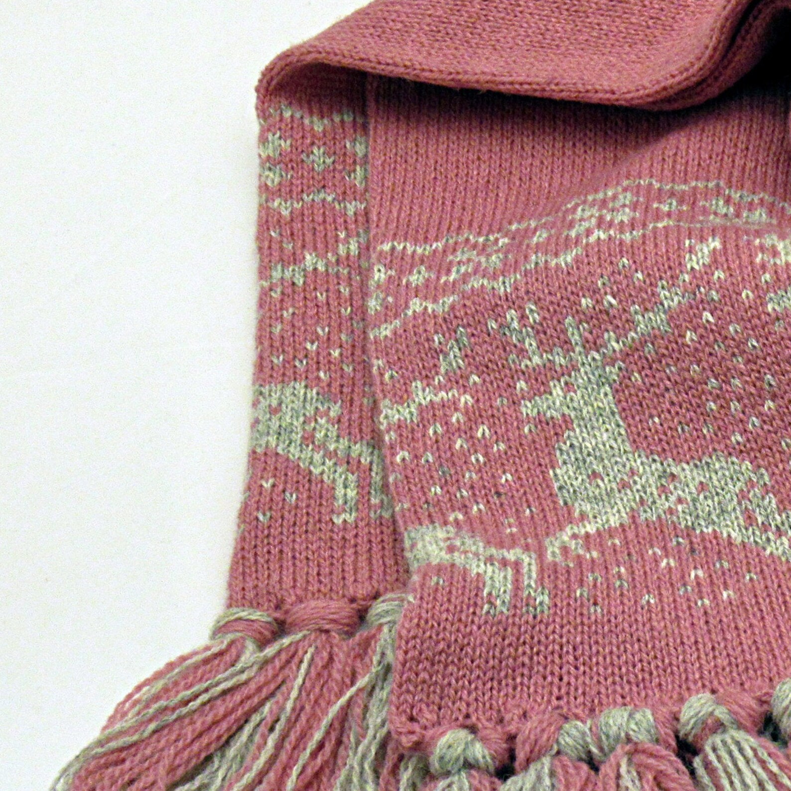 Knitted Long Warm Winter Scarf, Handmade With Double-sided Scandinavian ...