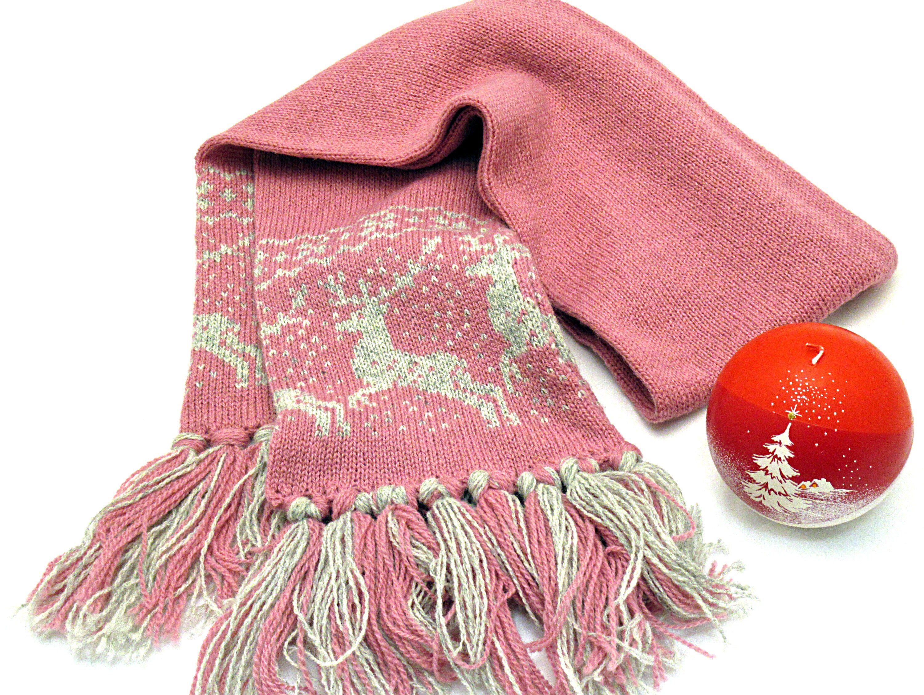 Knitted Long Warm Winter Scarf, Handmade With Double-sided Scandinavian ...