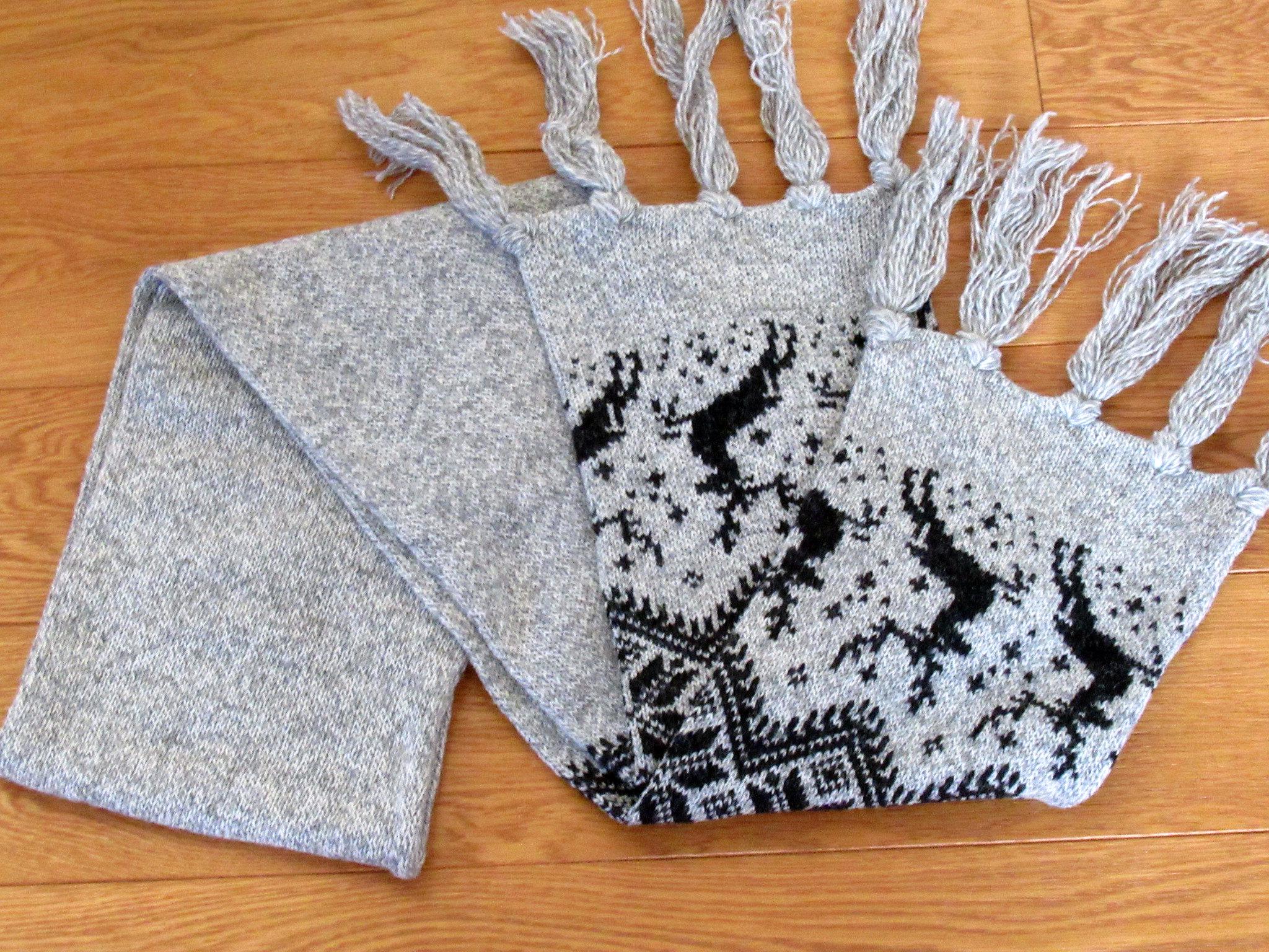 Knitted Long Warm Winter Scarf, Handmade With Double-sided Scandinavian ...