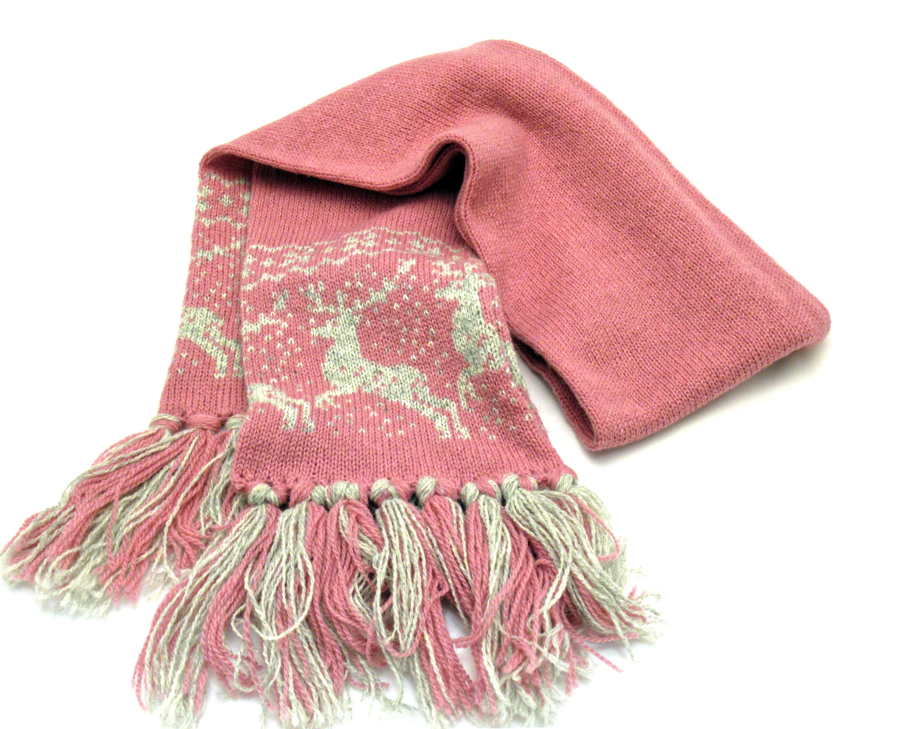 Knitted Long Warm Winter Scarf, Handmade With Double-sided Scandinavian ...