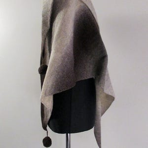 Knitted Triangle Warm Winter Shawl, Handmade With Kauni Brown Gradient ...