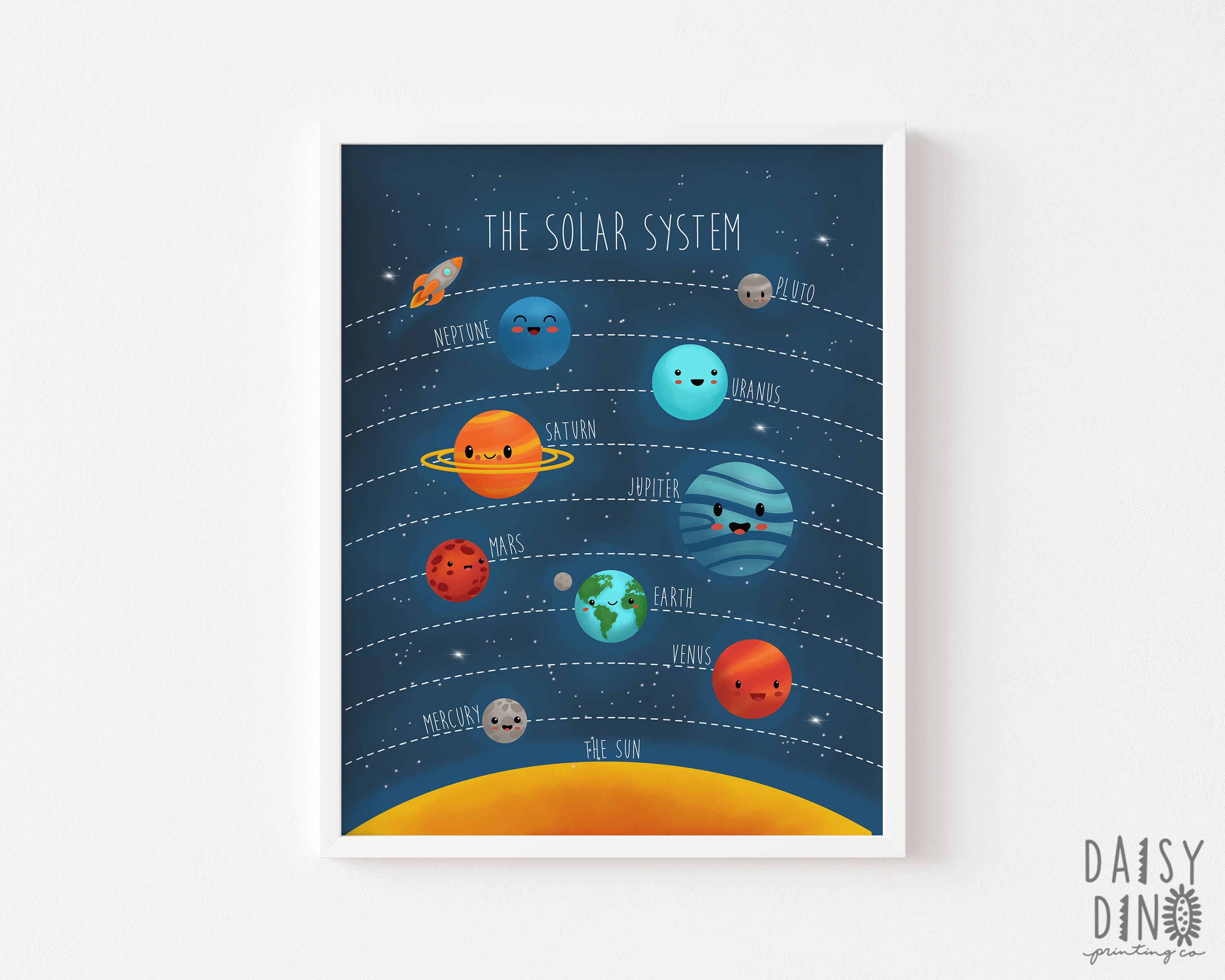 Space Solar System Kawaii Planet Print, Digital Download - Etsy