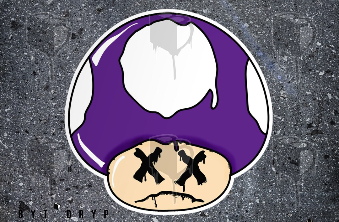 Purple 1UP Mushroom Sticker: Retro Videogame Decal - Etsy