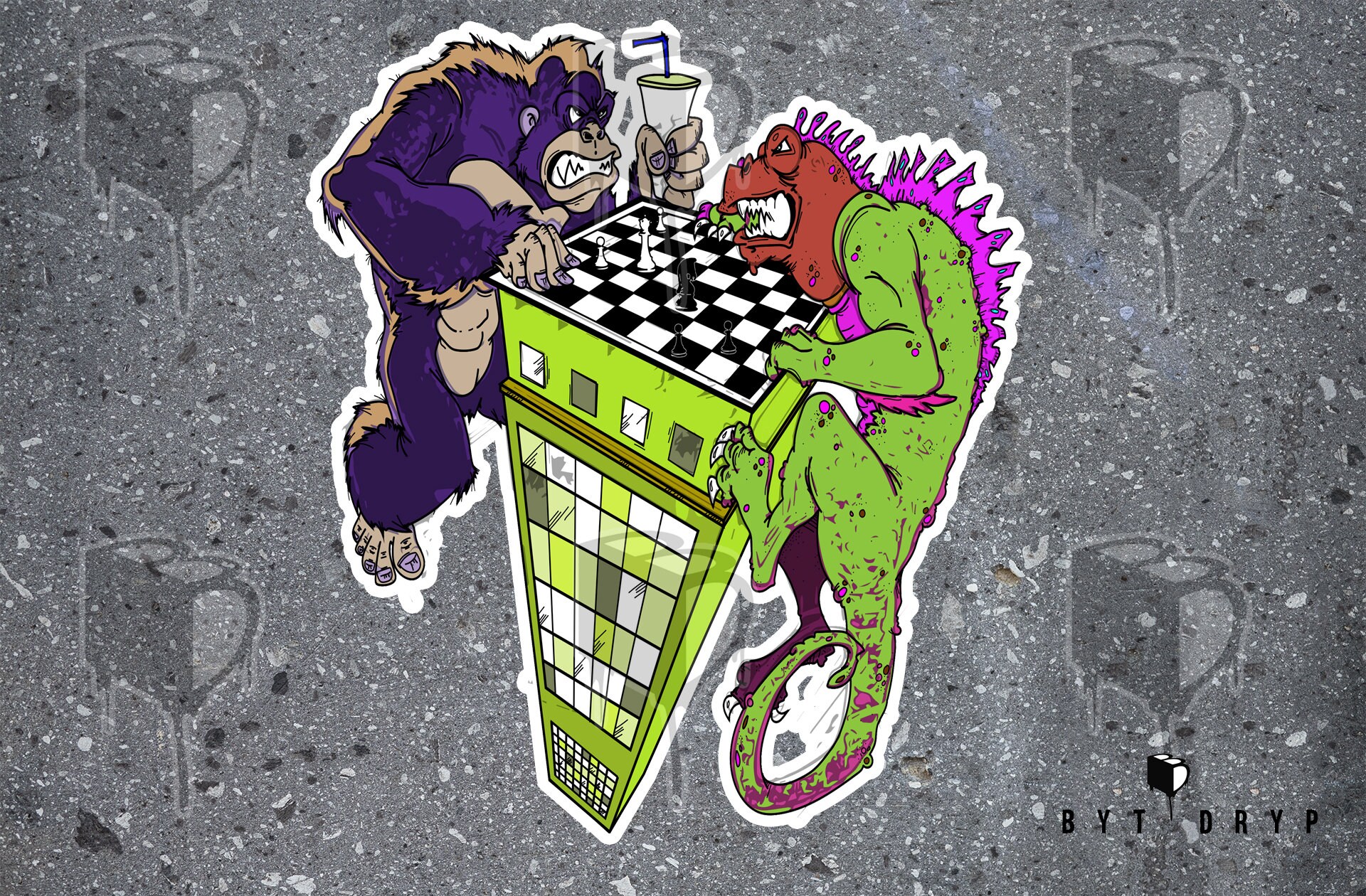 GEORGE Vs LIZZY Sticker 300 DPI Retro Sticker Funny - Etsy