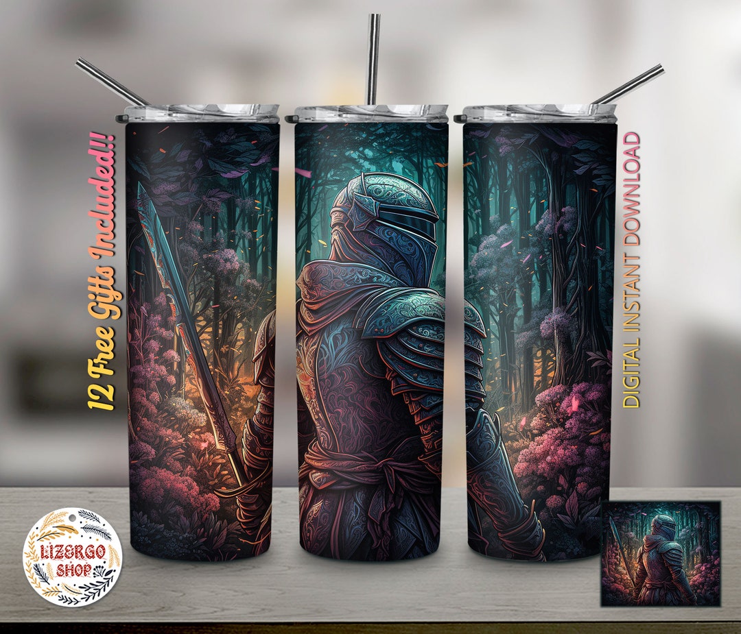 Gothic Knight 20 Oz Skinny Tumbler Wrap Sublimation Straight/tapered ...