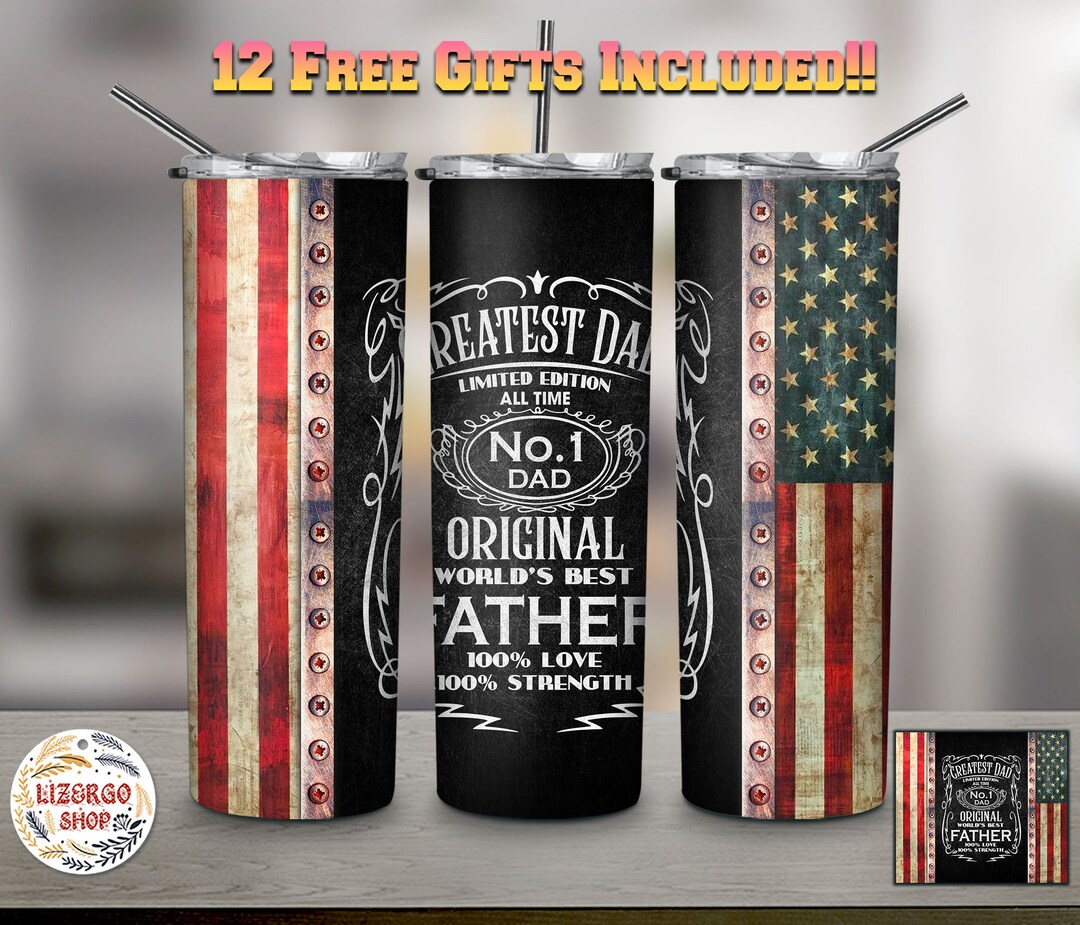 Greatest Dad 20 Oz Skinny Tumbler Sublimation Wrap Straight/tapered PNG ...