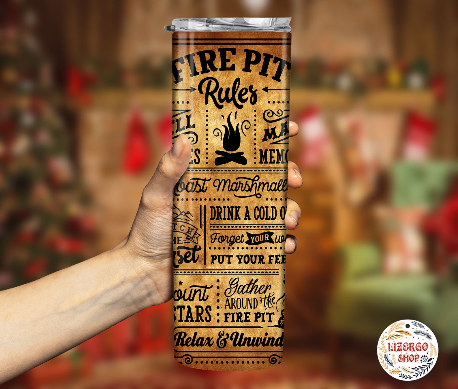 Fire Pit Rules 20 Oz Skinny Tumbler Wrap Sublimation - Etsy UK