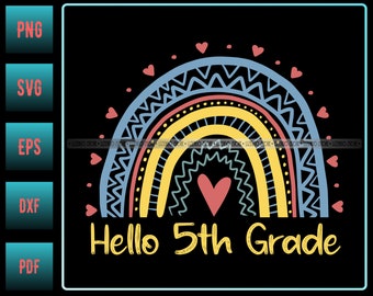 5th Grade Svg Hello Fifth Grade Svg Fifth Grade Svg Back to - Etsy