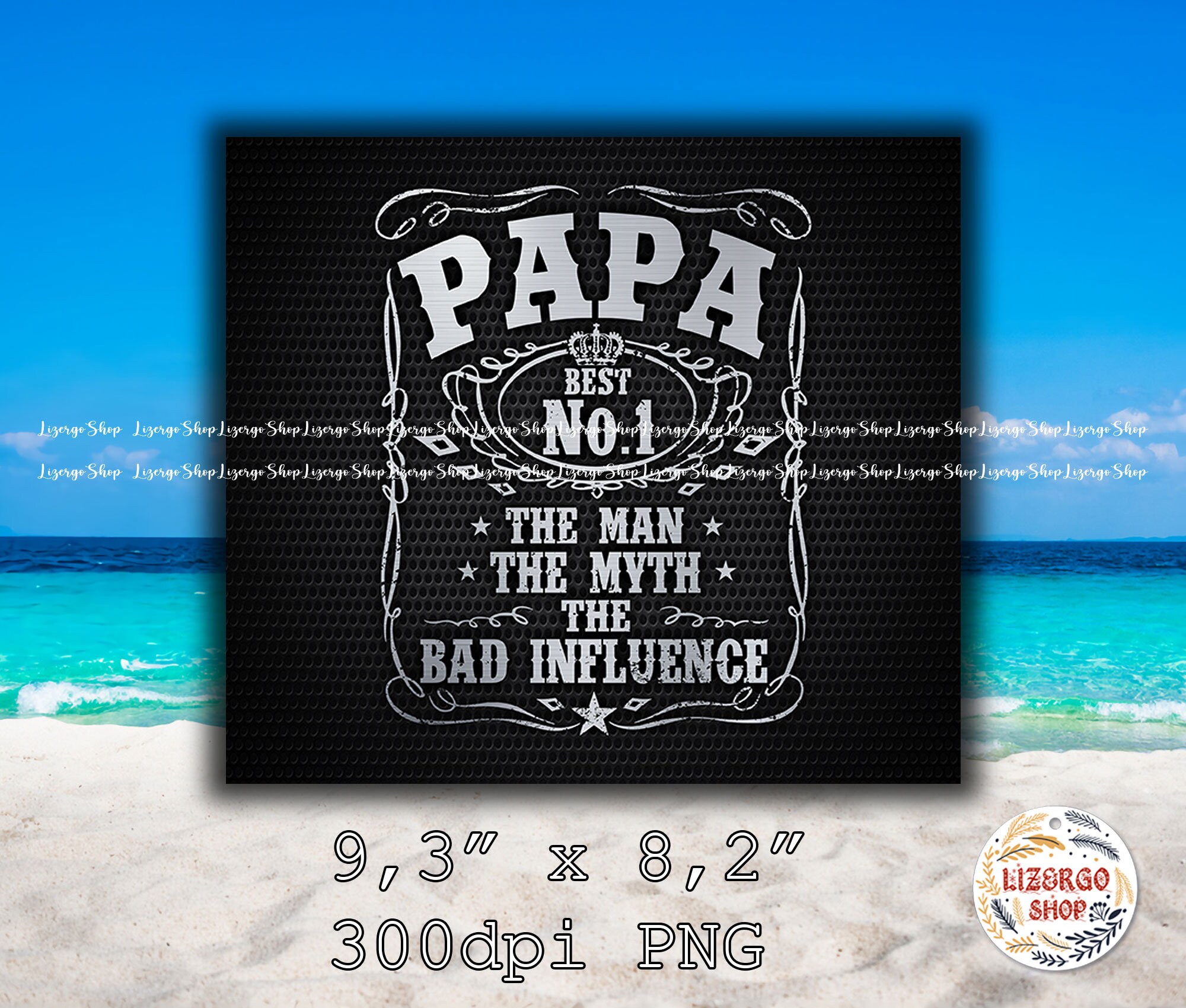 Papa the Man the Myth the Bad Influence 20 Oz Skinny Tumbler | Etsy