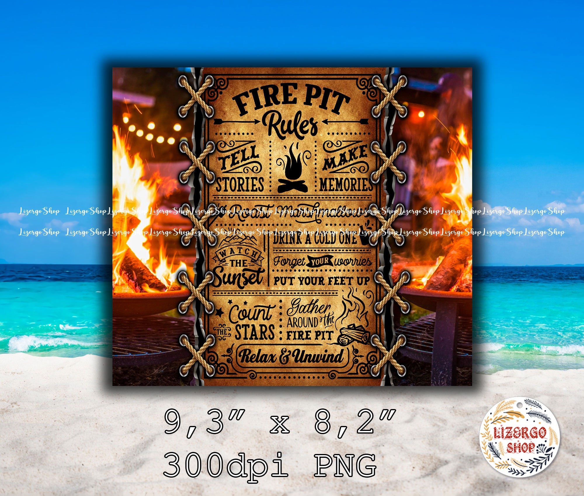 Fire Pit Rules 20 Oz Skinny Tumbler Wrap Sublimation - Etsy UK