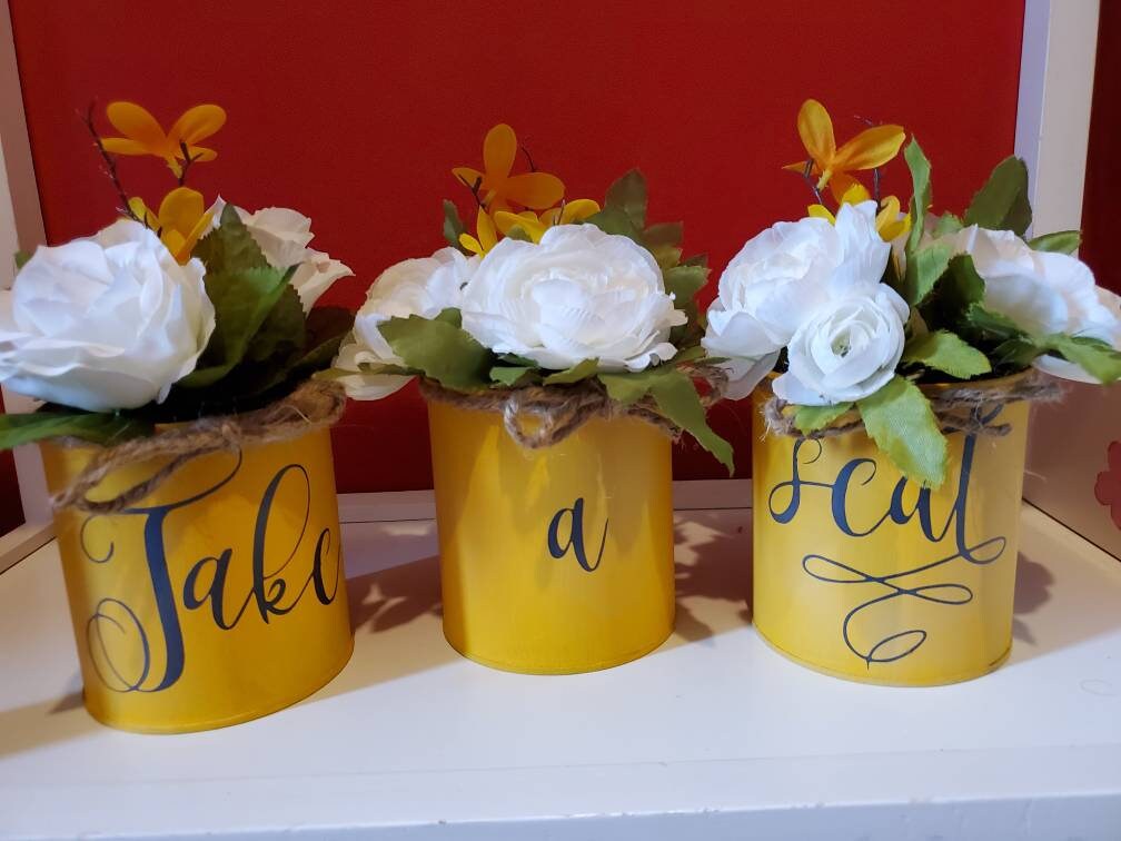 Handpainted Cans/home Decor - Etsy