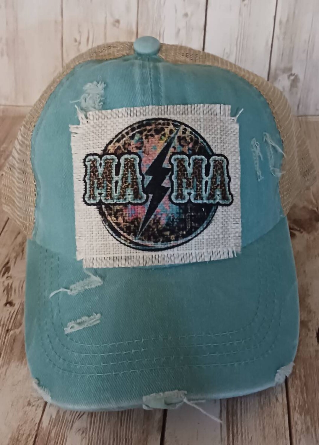 Mama Leopard Print Lightening Bolt Baseball Cap Trucker Hat - Etsy