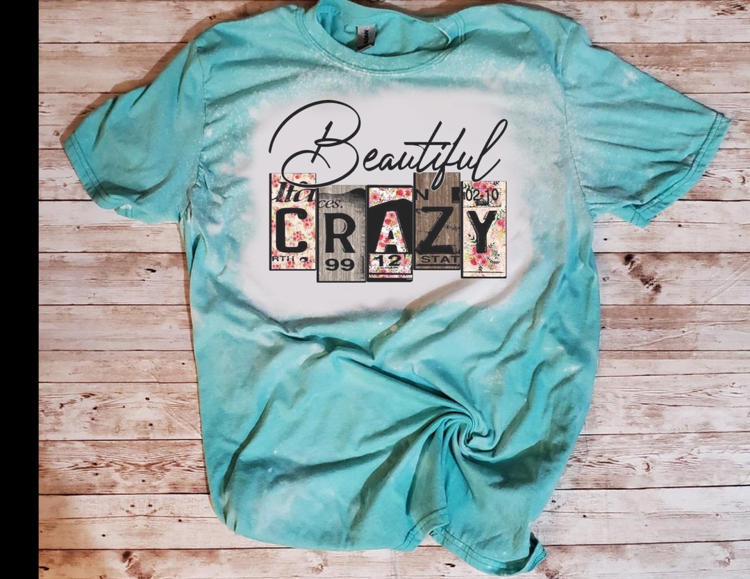 Beautiful Crazy License Plate Bleached T-shirt - Etsy