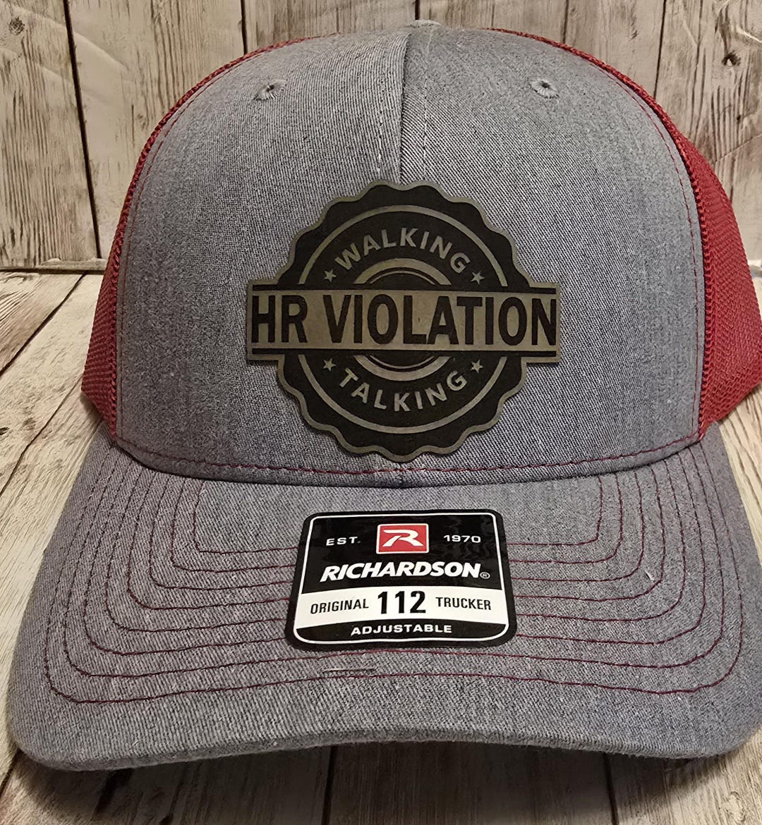Walking Talking HR Violation Trucker Hat | Leather Patch - Etsy