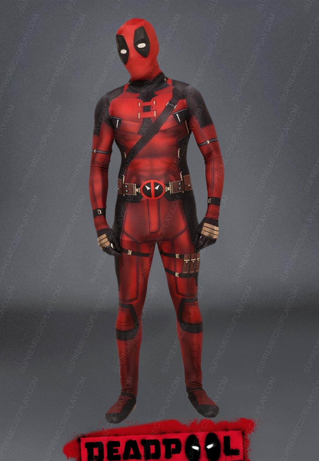 Deadpool Costume Detached Mask Adult Size - Etsy