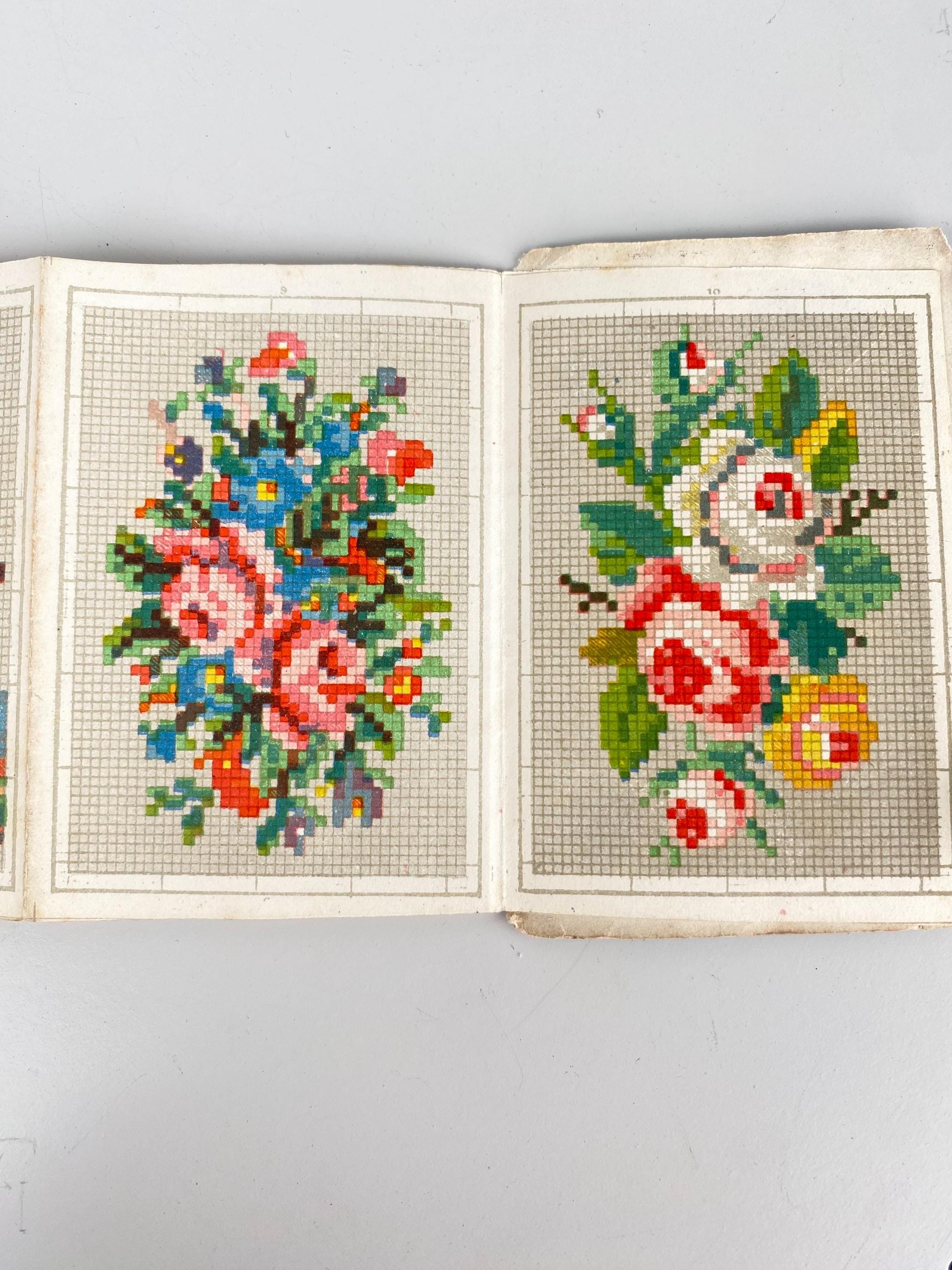 Small Antique French Cross Stitch Pattern Book 1800s Paris Cross Stitch ...