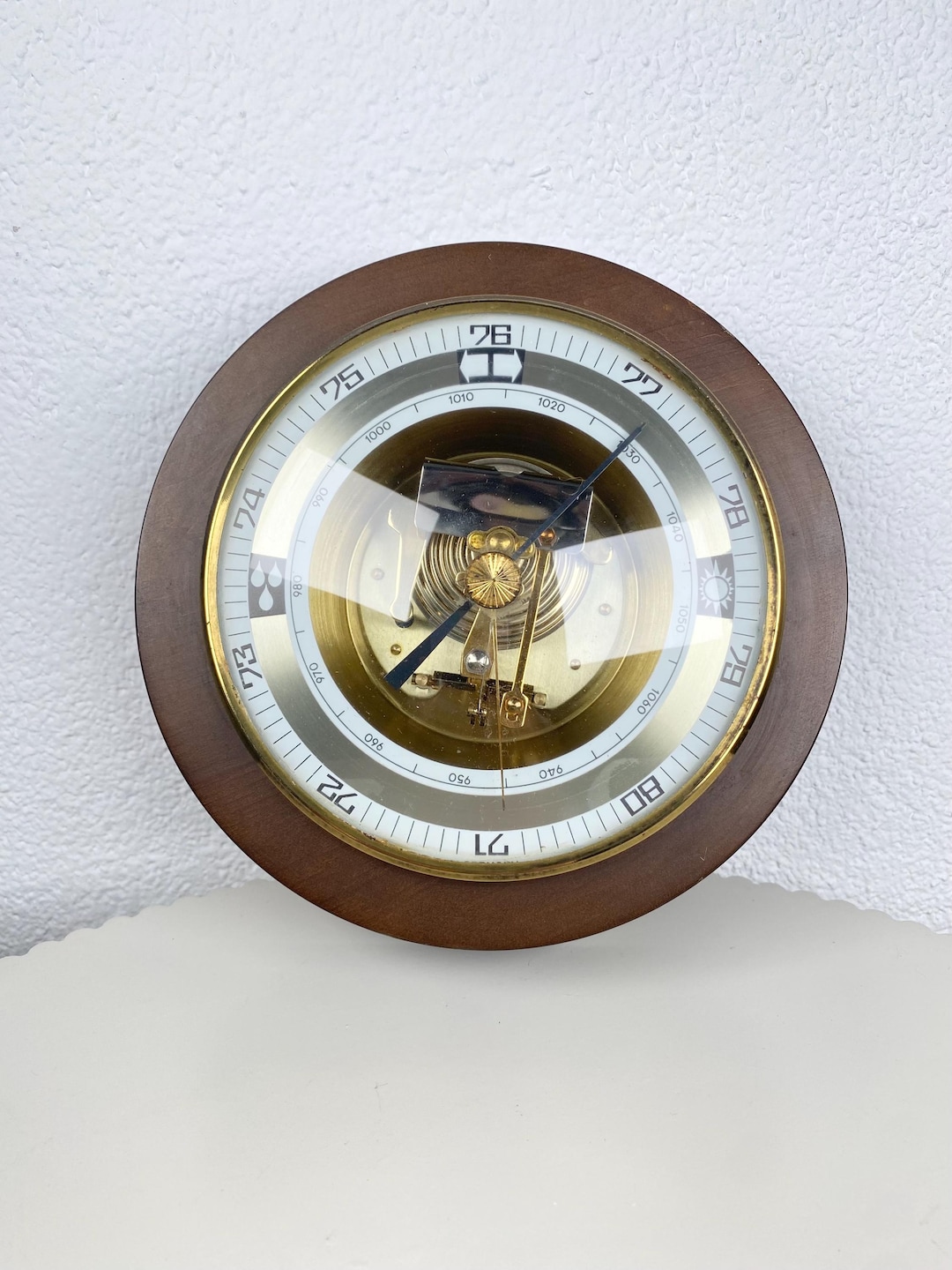 Vintage Wall Barometer Mid-century Retro Weather Station Old Aneroid ...