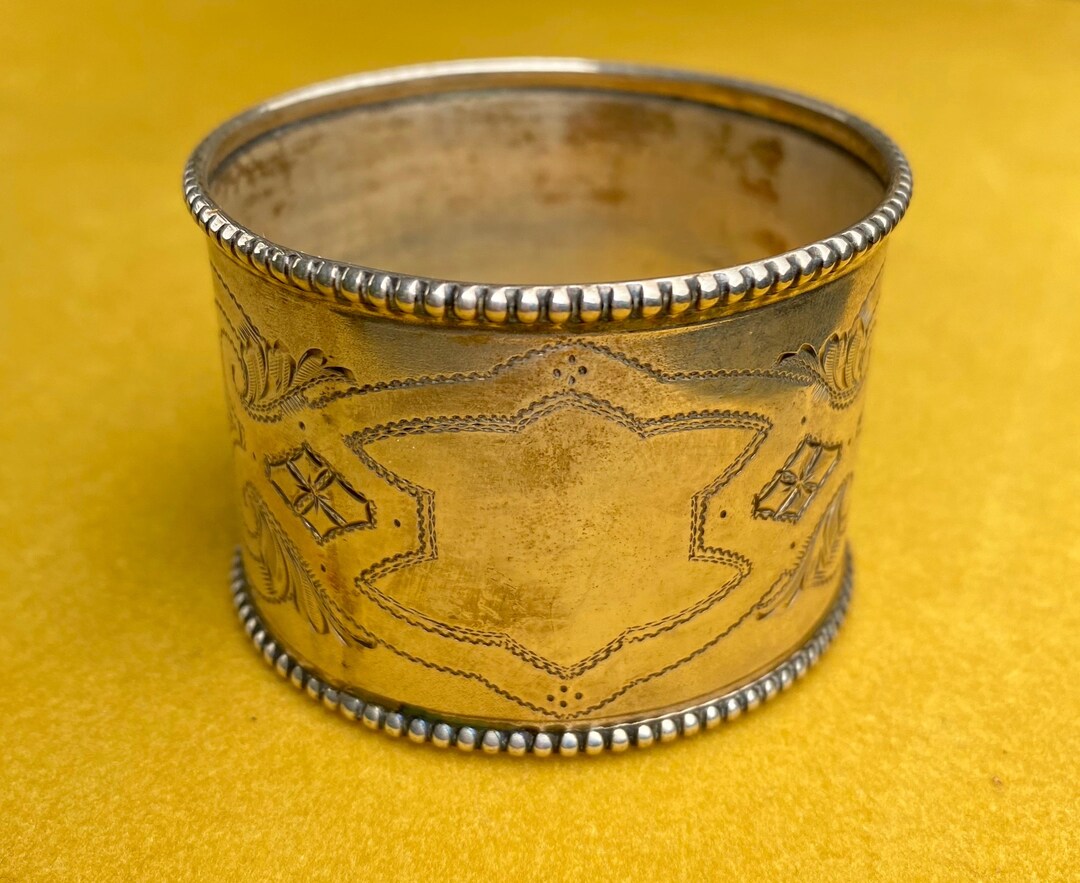 Large Antique Silver Napkin Ring With Victorian / Art Deco Style ...