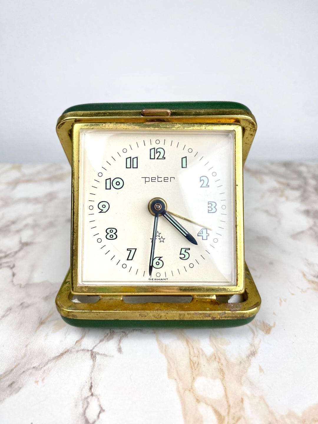 German Vintage Folding Travel Alarm Clock From the 1950-60s - Retro ...