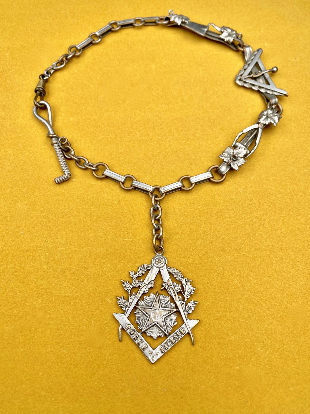 Rare Vintage Freemason Master Masonic Collier / Necklace With ...