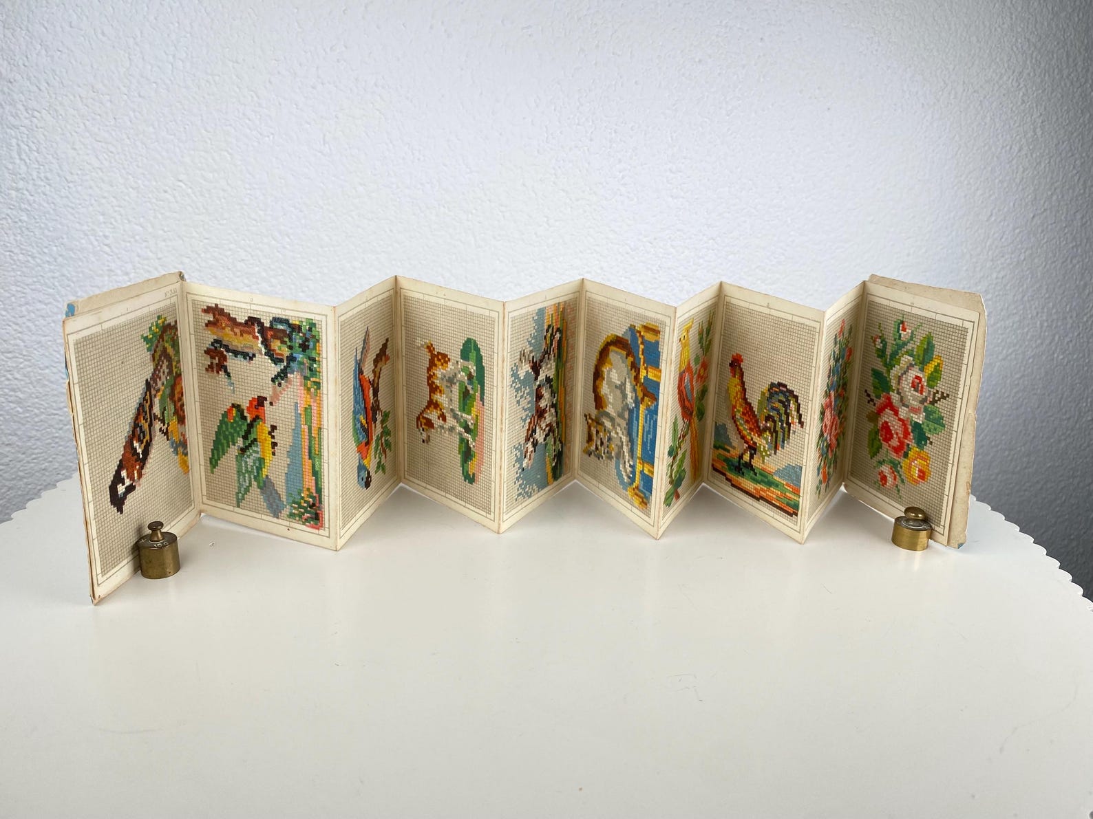 Small Antique French Cross Stitch Pattern Book 1800s Paris Cross Stitch ...