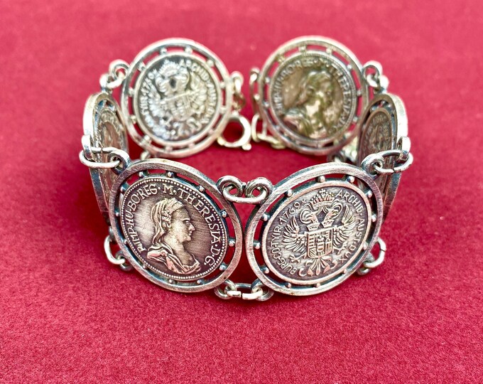 Vintage Austrian Maria Theresia Thaler Coin Metal Bracelet - Etsy