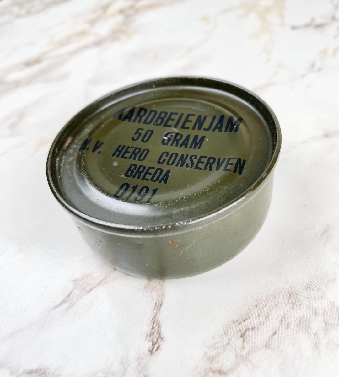 Vintage Dutch Army Ration Tin 'noodrantsoen' of Strawberry Jam ...