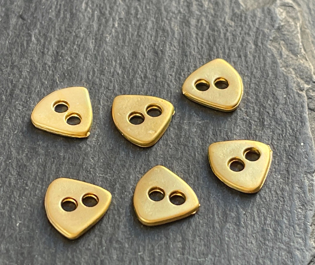6 Closure Buttons Matte Gold Plated Triangle Button Bracelet Clasps ...
