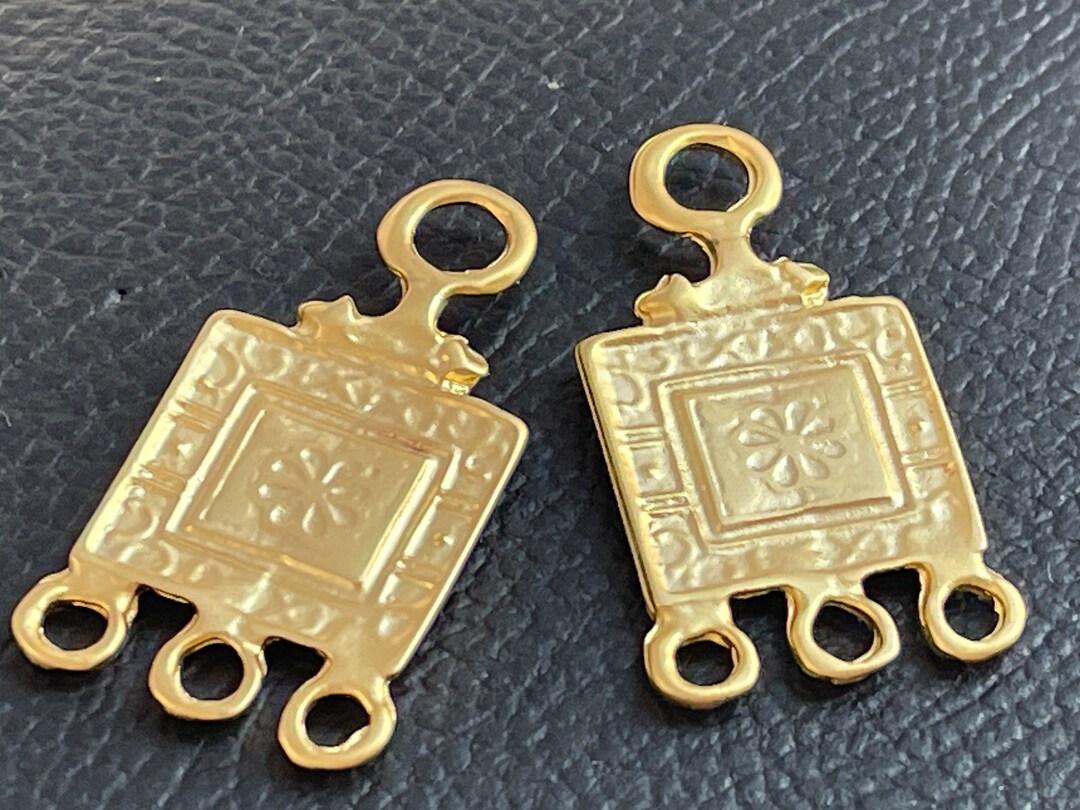 Matte Gold Plated Multi Strand Connector Charms for Jewelry Making ...