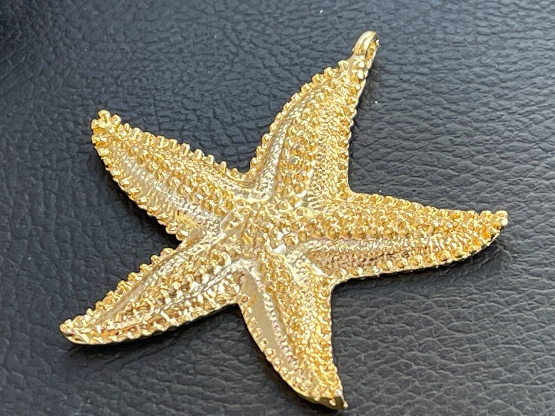 1 großer Seestern Sea Star Anhänger 24K Vergoldetes tropisches ...