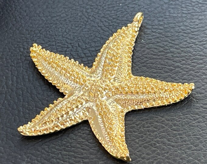 1 Large Starfish Sea Star Pendant 24K Gold Plated Tropical Turkish ...
