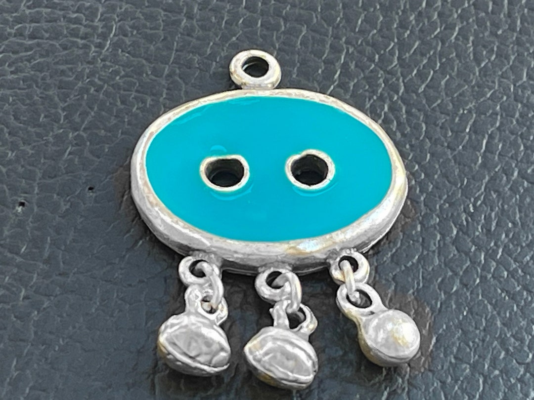 1 Assyrian Pendant Evil Eye Blue Enamel Nazar Amulet Dangle Pendants ...