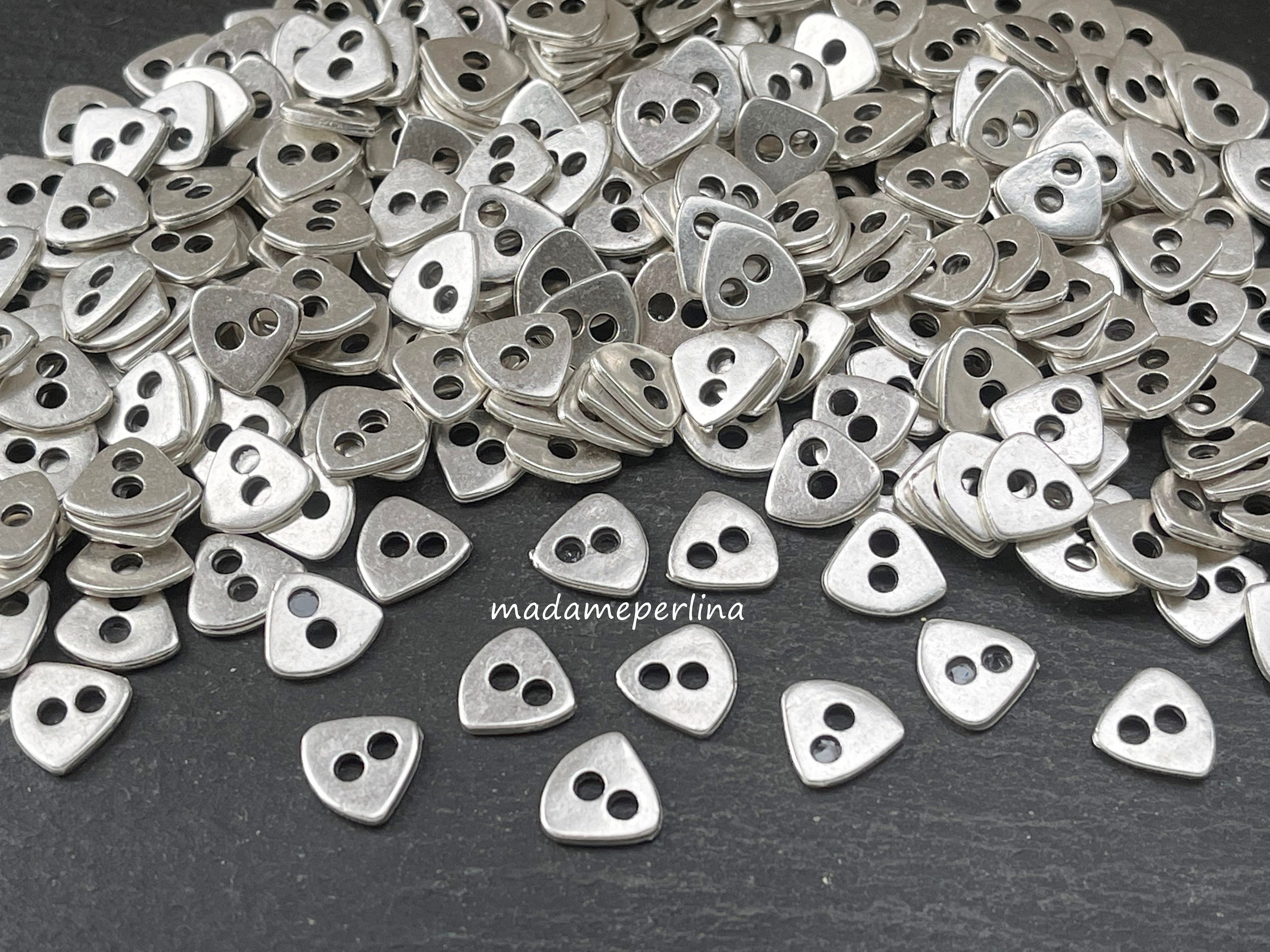 6 Closure Buttons Silver Plated Triangle Button Bracelet Clasps Turkish ...