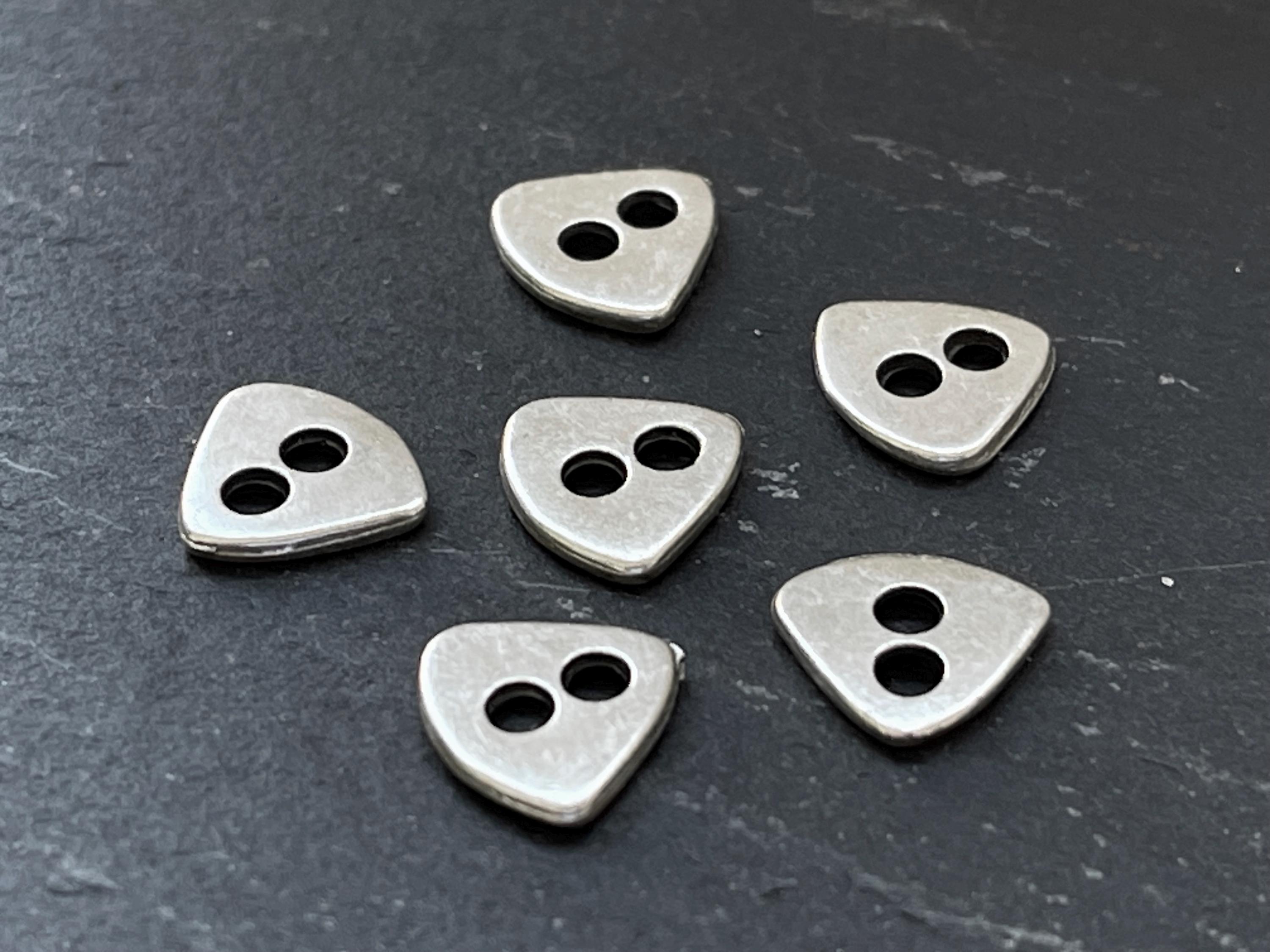 6 Closure Buttons Silver Plated Triangle Button Bracelet Clasps Turkish ...