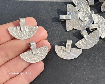 Antique Silver Semi Circle Shape 1 Hole 0.5 X 25 X 32 Mm - Etsy