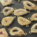 1 Agate Druzy Connector Gold Electroplated Edged Beige Drusy Yellow Slab Slice Turkish Jewelry ...