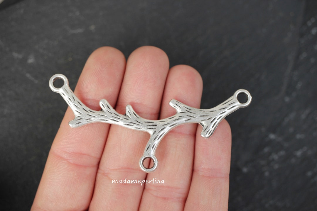 1 Branch Link Connector Matte Silver Plated Pendants Turkish - Etsy