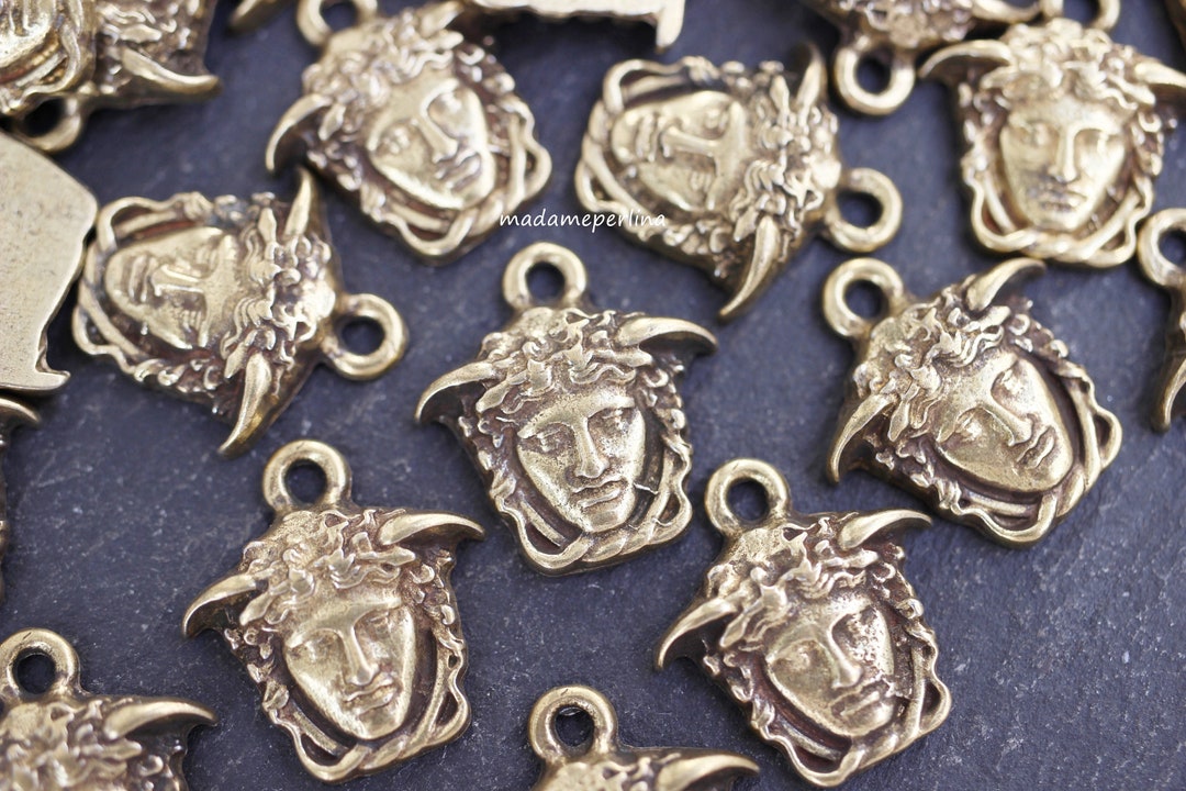 2 Medusa Pendant Charms Bronze Plated Turkish Jewelry Supply Mdla0925c ...