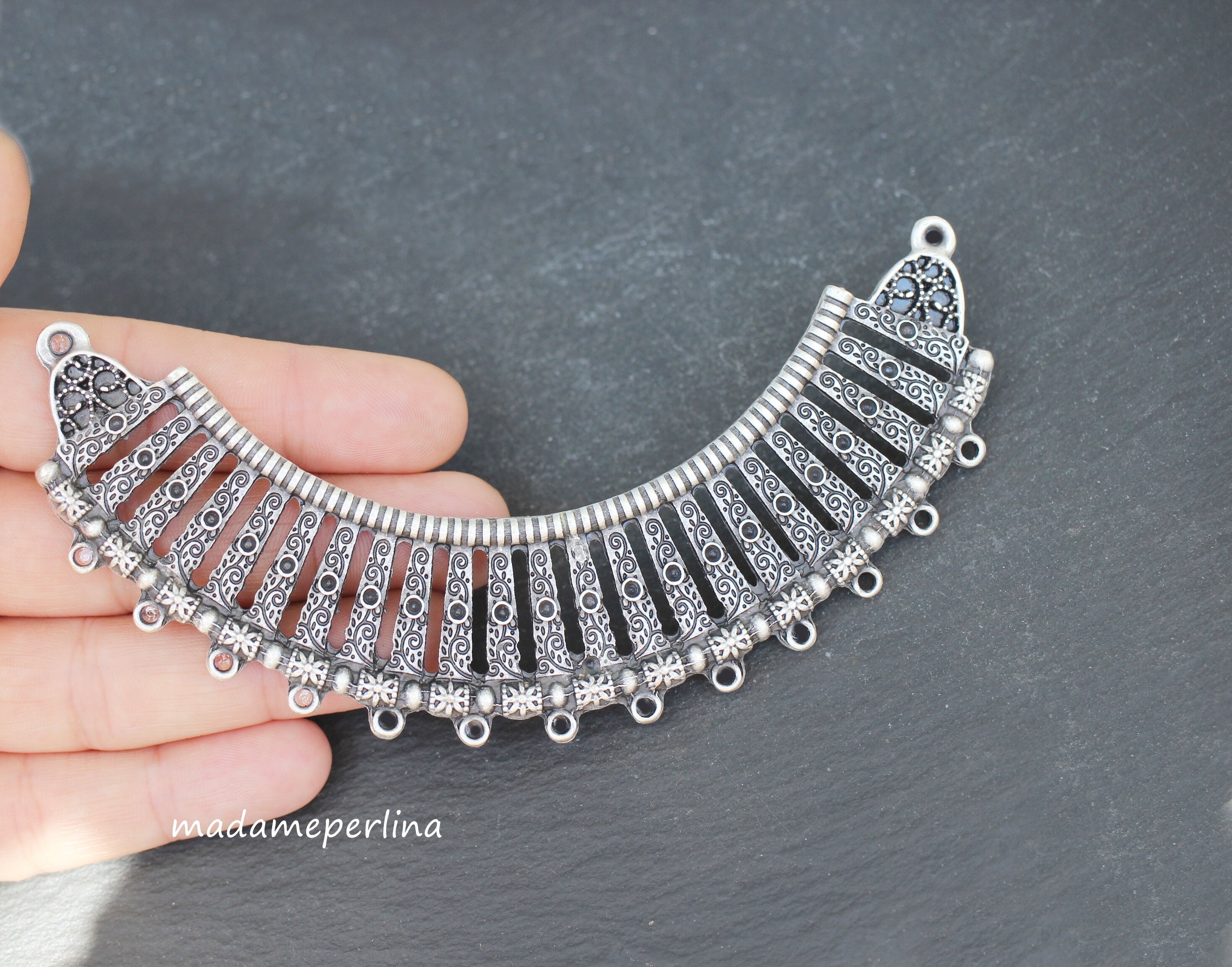 1 Large Collar Pendant Connector Multi Loops Hoops Bails | Etsy