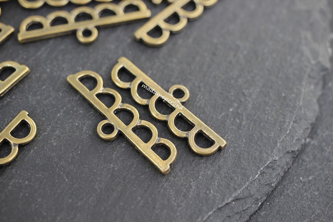 2 Sorter End Bars Bronze Plated for Five Strand Row 5 Bail Loop Hoop ...