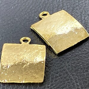 2 Pendants 24K Gold Plated Rectangle Simple Rectangular Turkish Jewelry ...