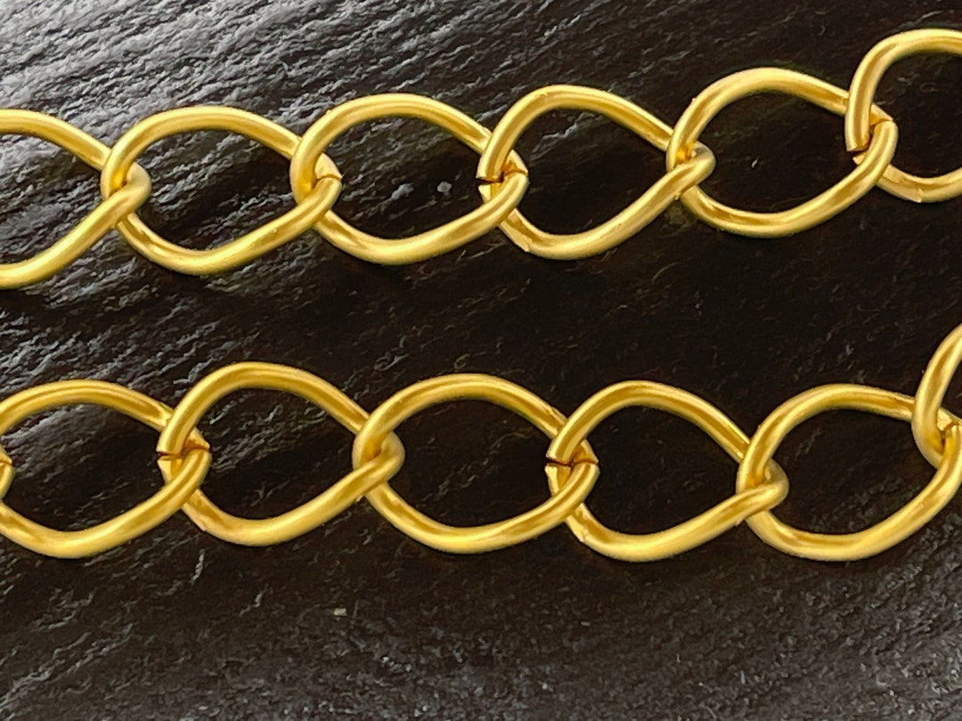 13mm Chain Matte Gold Plated Diamond Twisted Large Open Chunky Link 3.3 ...