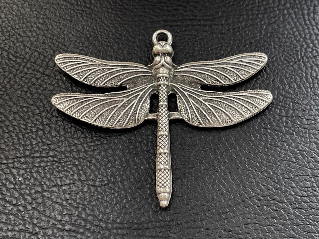 1 Dragonfly Large Pendant Silver Plated Skimmer Turkish Jewelry Supply ...